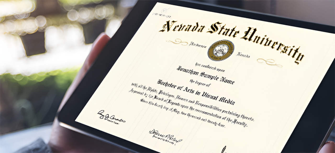 Certified Electronic Diploma (CeDiploma) - Nevada State University